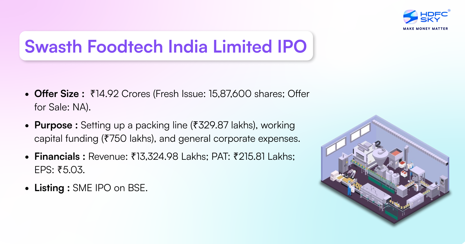 Swasth Foodtech India IPO: Check IPO date, lot size and Price