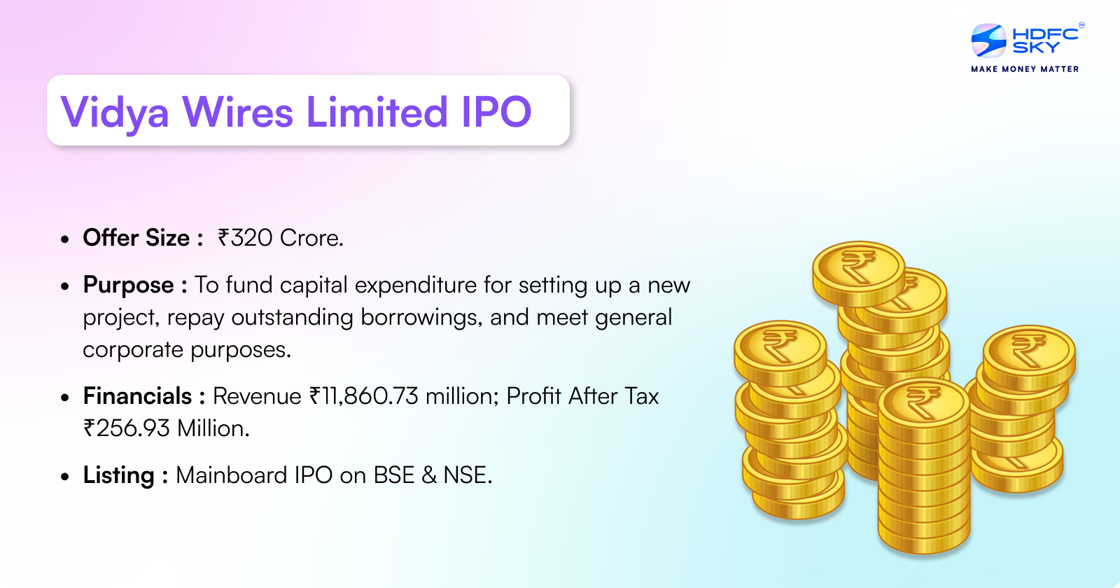 Vidya Wires IPO: Check IPO date, lot size and Price