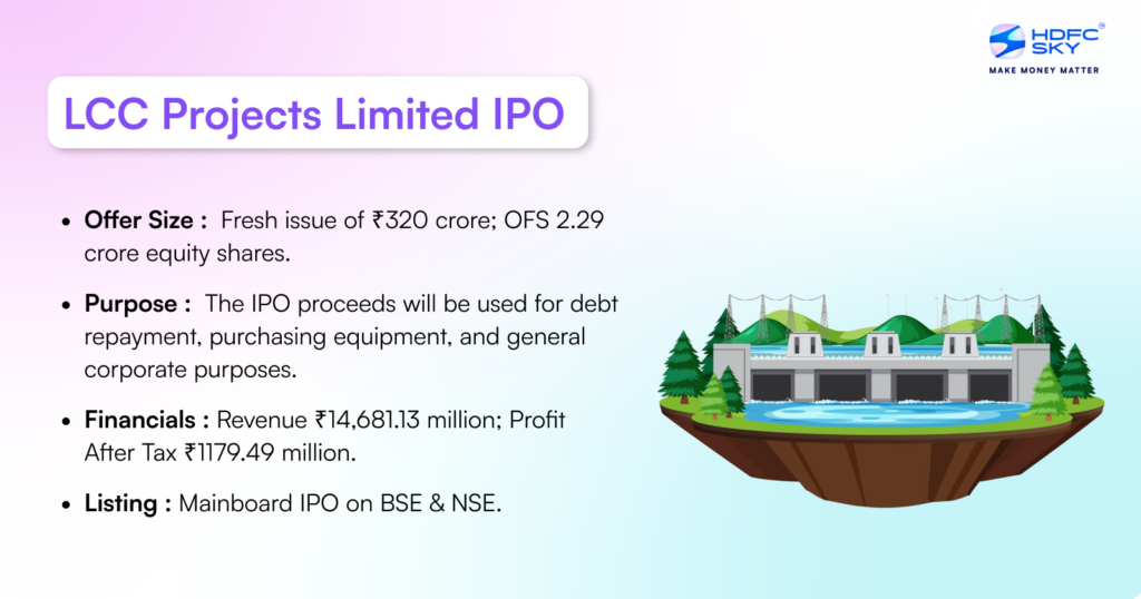 LCC Projects IPO : Check IPO date, lot size and Price