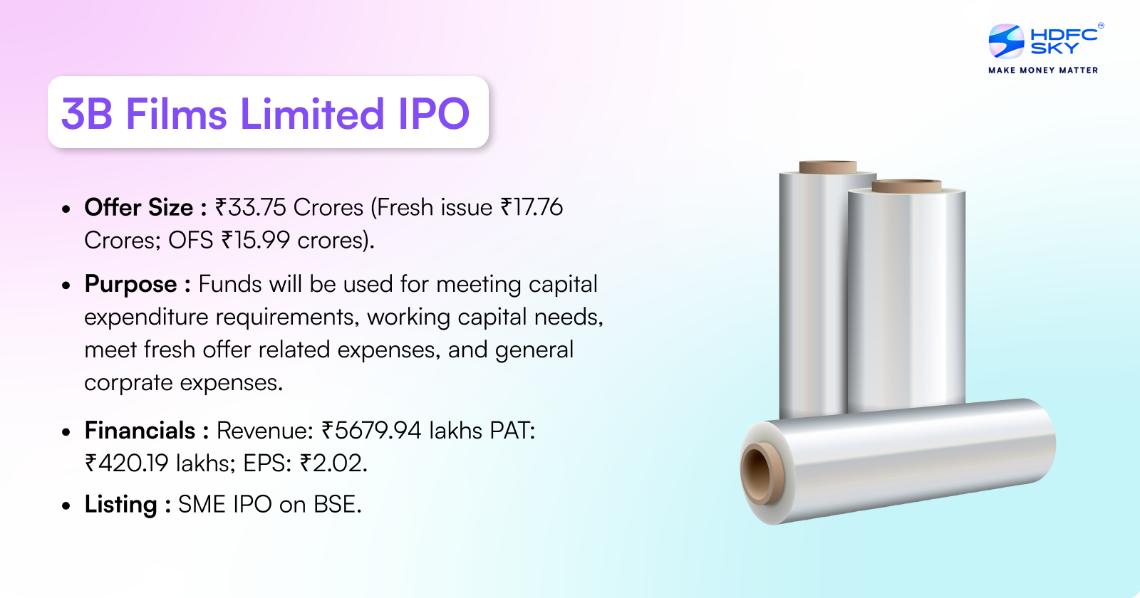 3B Films IPO : Check IPO date, lot size & Price