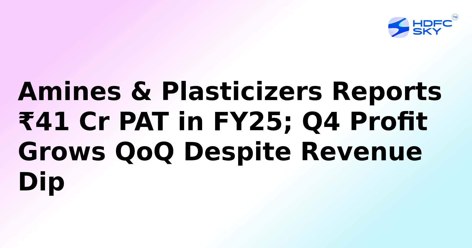 Amines & Plasticizers Reports 2.95% Profit Growth in FY25