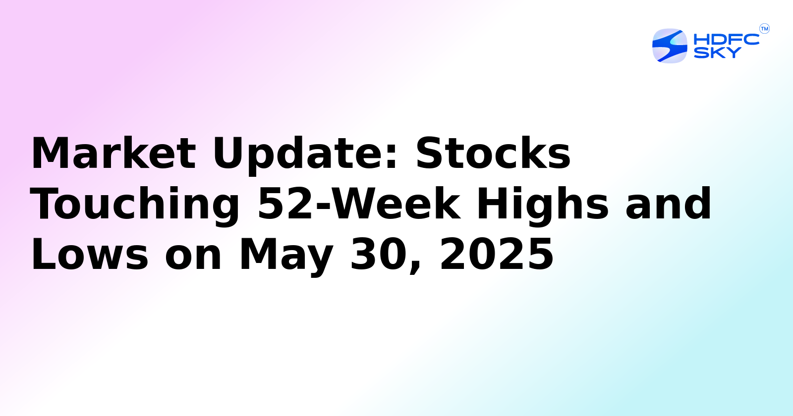 Market Update: Stocks Hitting 52-Week Highs & Lows on May 30, 2025