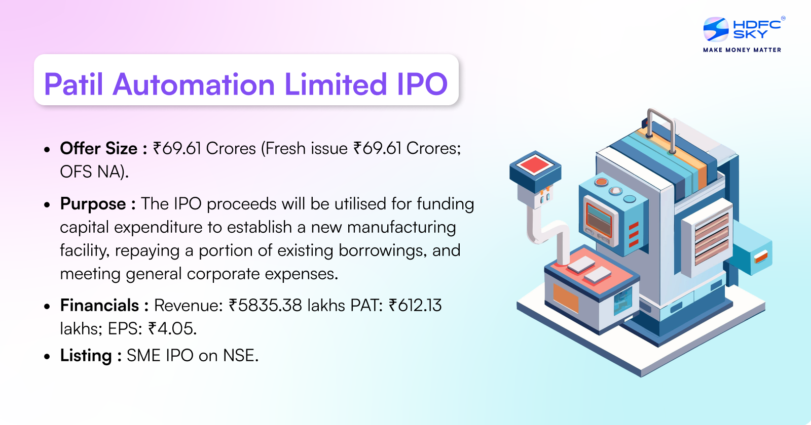 Patil Automation IPO : Check IPO date, lot size & Price
