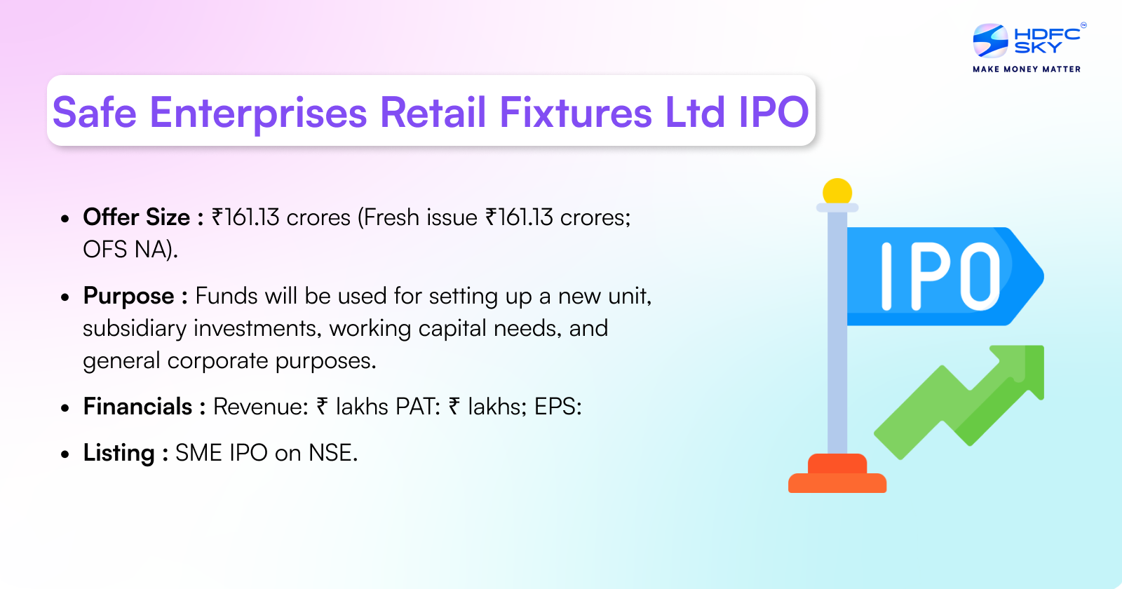 Safe Enterprises Retail Fixtures IPO : Check IPO date, lot size & Price