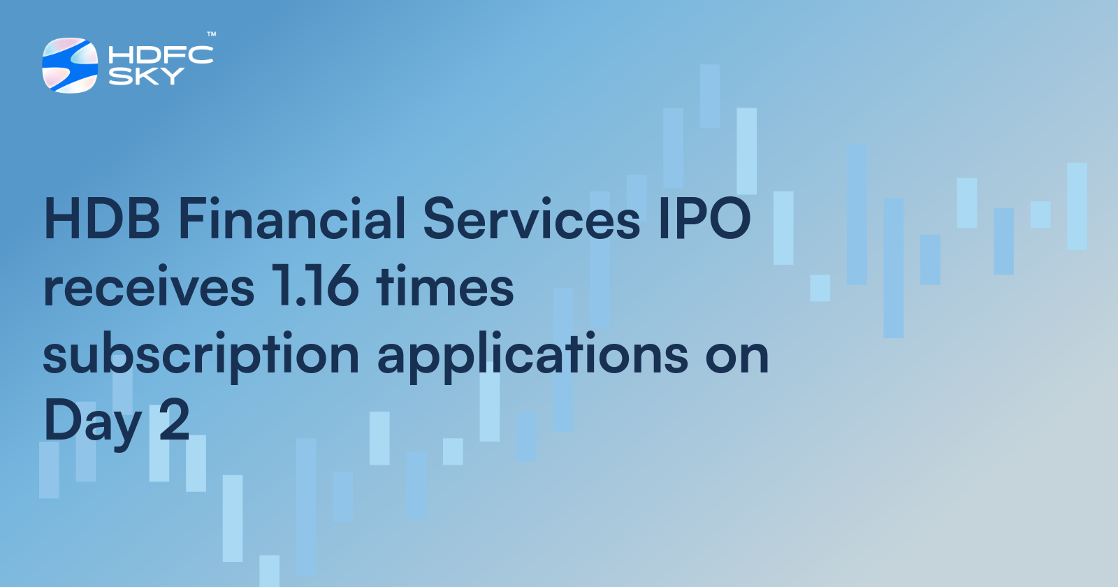 HDB Financial Services IPO Subscribed 1.16× by Day 2; Final Day Bidding Underway