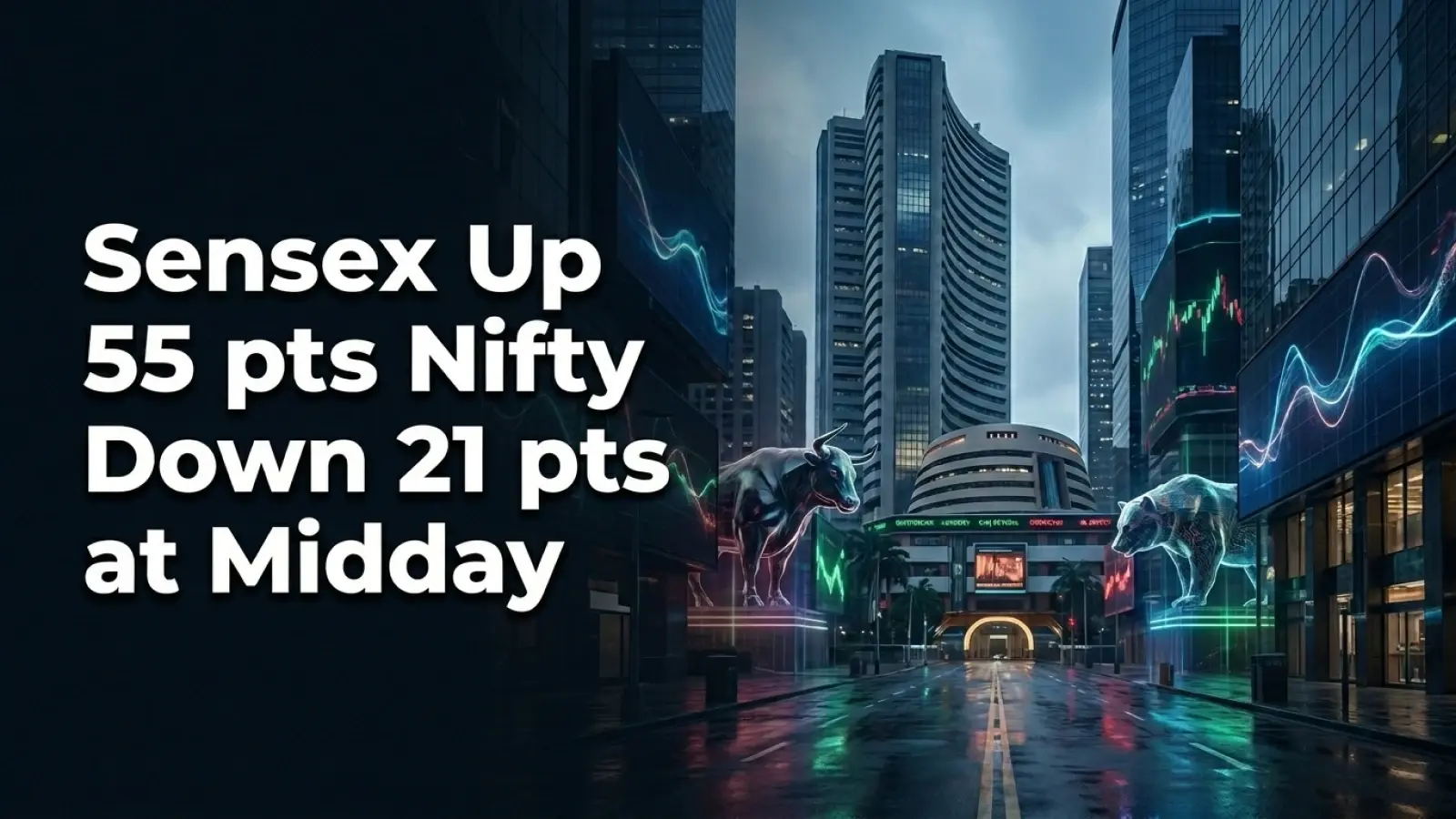 Sensex Up 55, Nifty Slips 21 Points in Volatile Friday